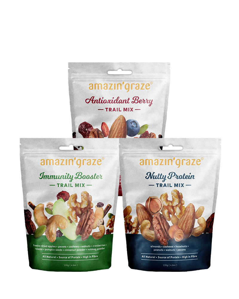 Bundle of 3 Trail Mixes – Amazin' Graze Singapore